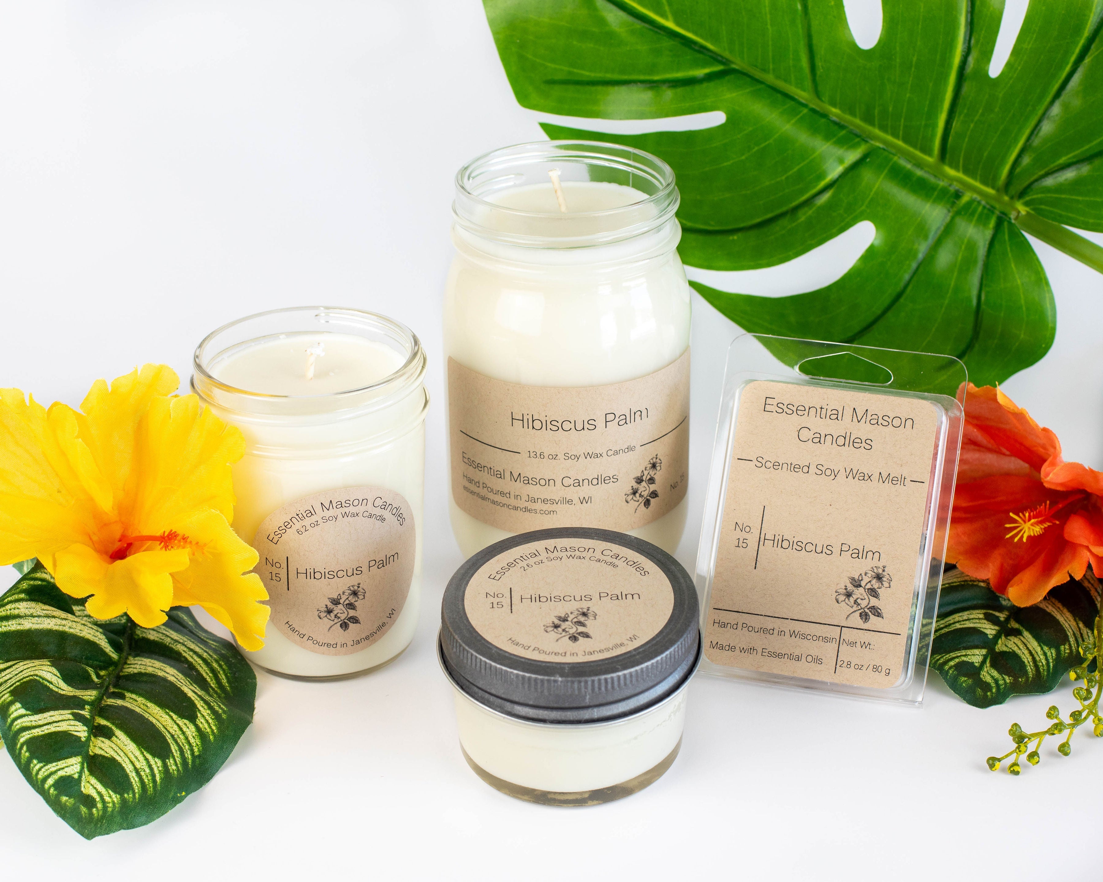 Hibiscus Palm – Essential Mason Candles